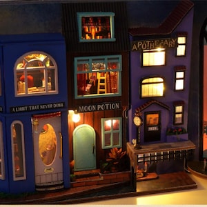 DIY Magic Spell Street Alley Book Nook, Booklover Diorama, Book Lovers ...