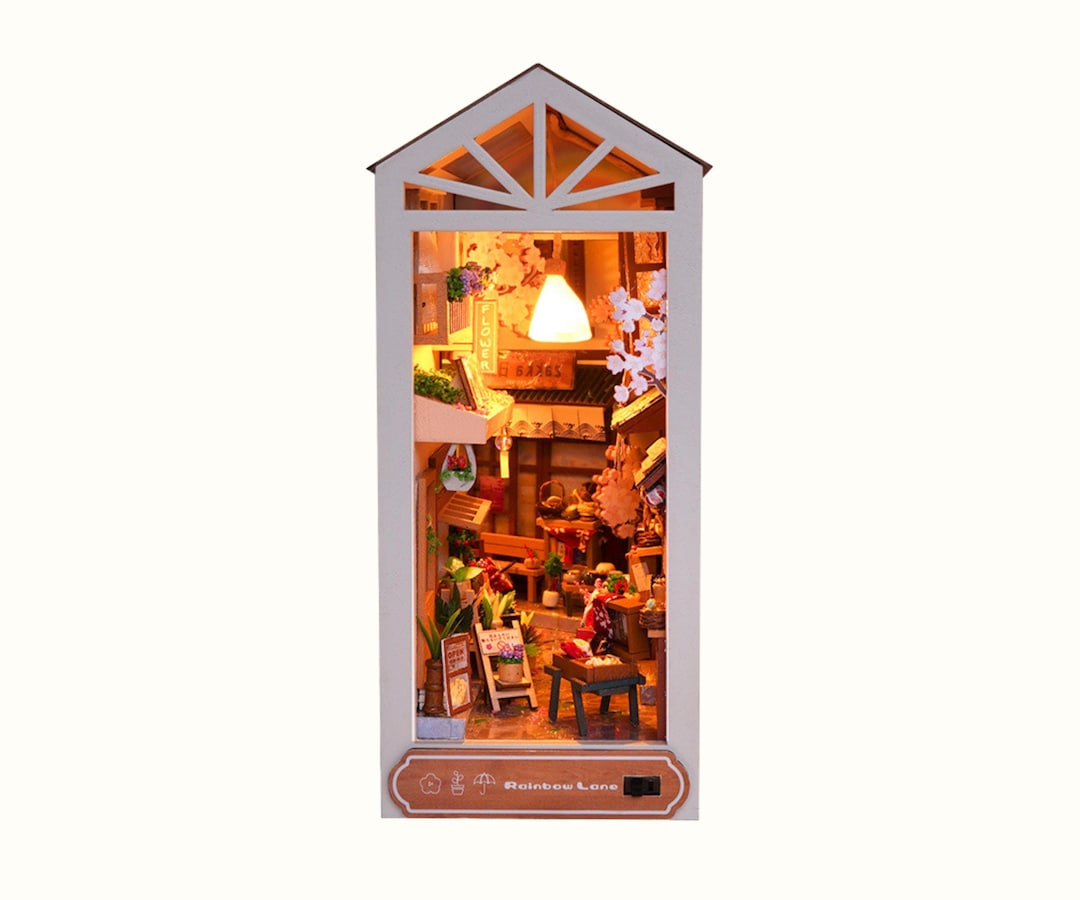DIY Sakura Alley Book Nook – Japanese Wooden Shopping Street Miniature ...
