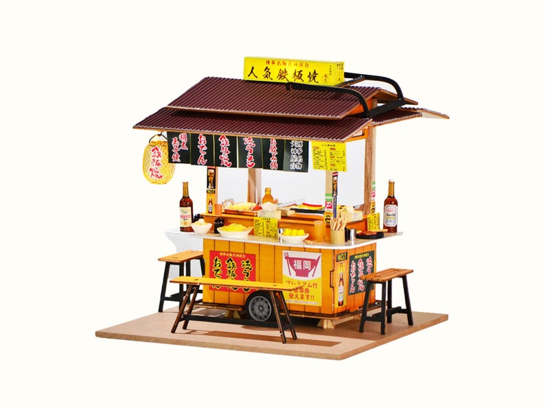 DIY Japanese Yatai Teppanyaki Miniature Kit: Craft Dollhouse Gift ...