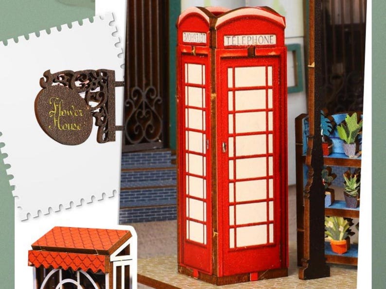 London Streetview Book Nook: DIY Wooden Miniature Scene Christmas Gift ...