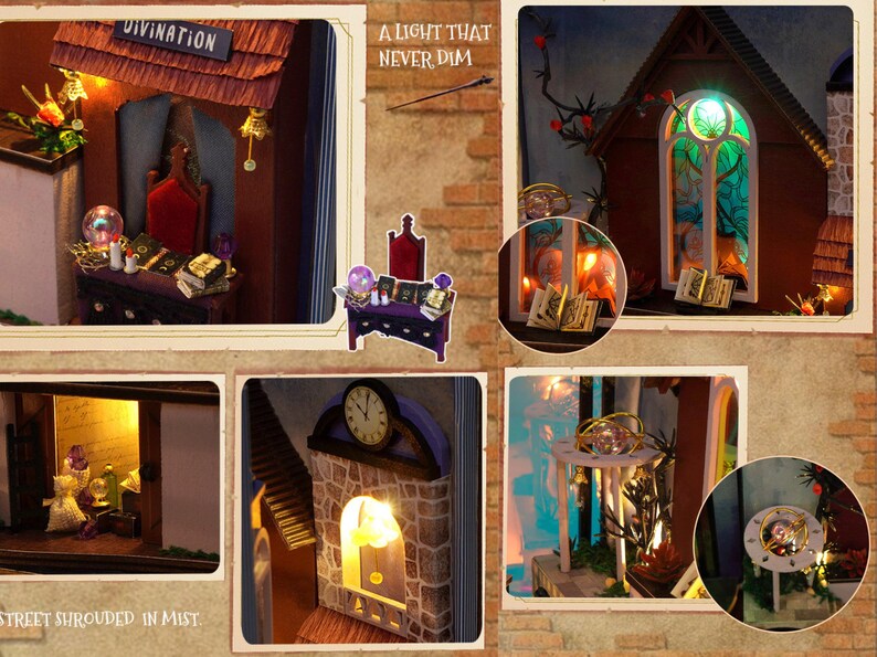 Magic Spell Street Book Nook: DIY Wooden Alley Diorama Puzzle Christmas ...