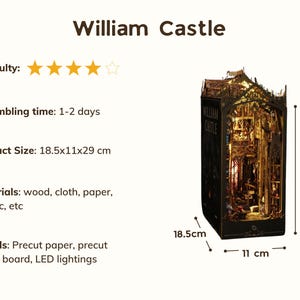 DIY Gothic Castle Book Nook Kit: Mystical Wooden Bookend Decor ...
