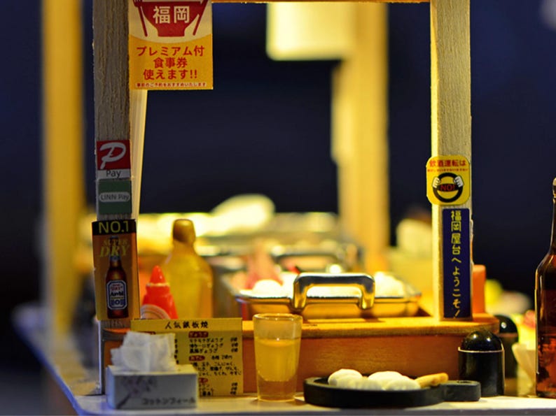 DIY Japanese Yatai Teppanyaki Miniature Kit: Craft Dollhouse Gift ...