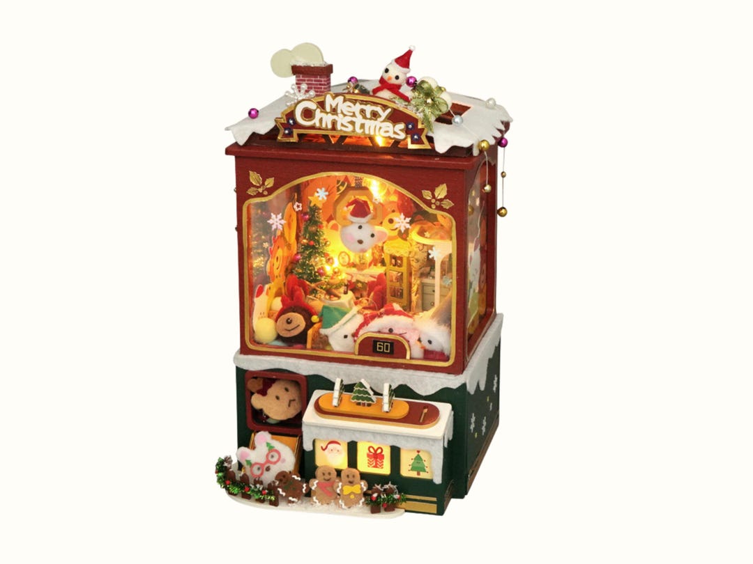 DIY Christmas Claw Machine Miniature Kit - Christmas Dollhouse ...