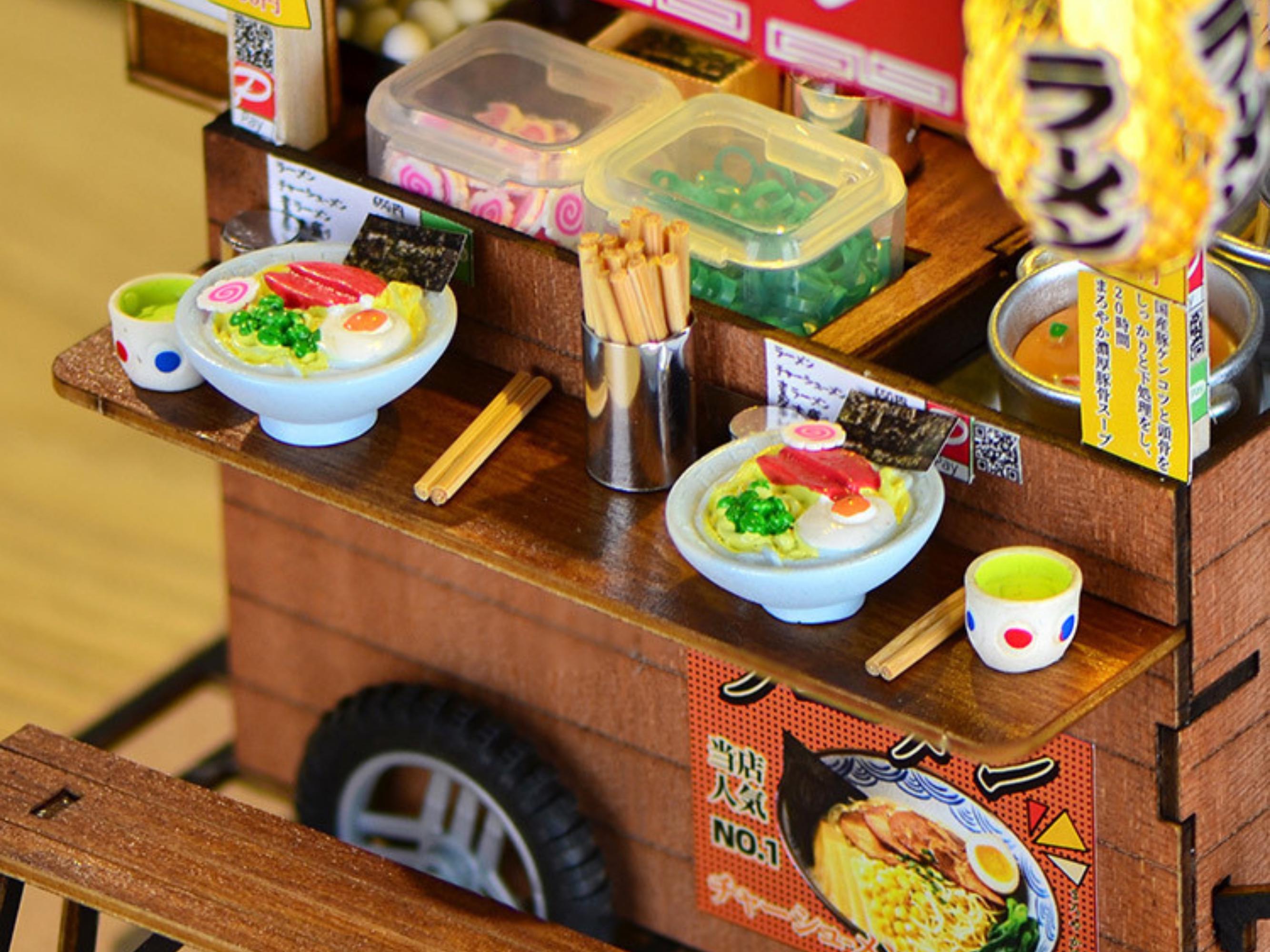 DIY Japanese Ramen Yatai Miniature Kit: Authentic Wooden Craft Model ...