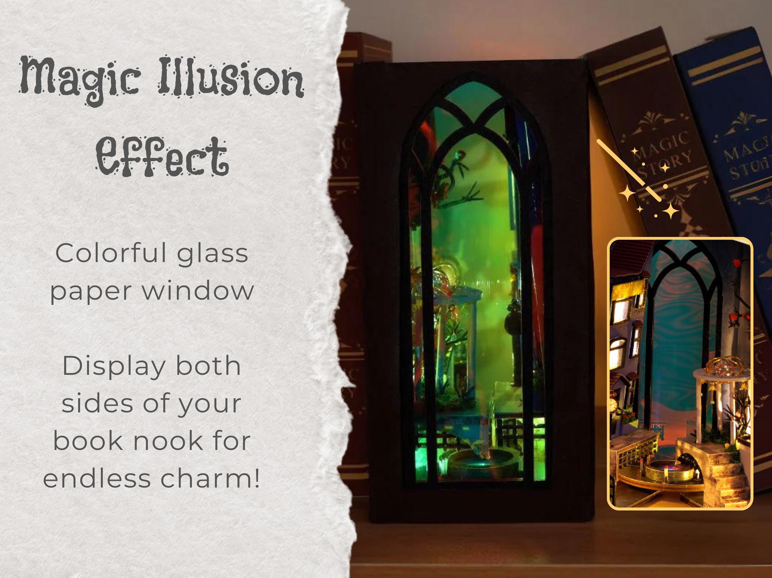 Magic Spell Street Book Nook: DIY Wooden Alley Diorama Puzzle Christmas ...