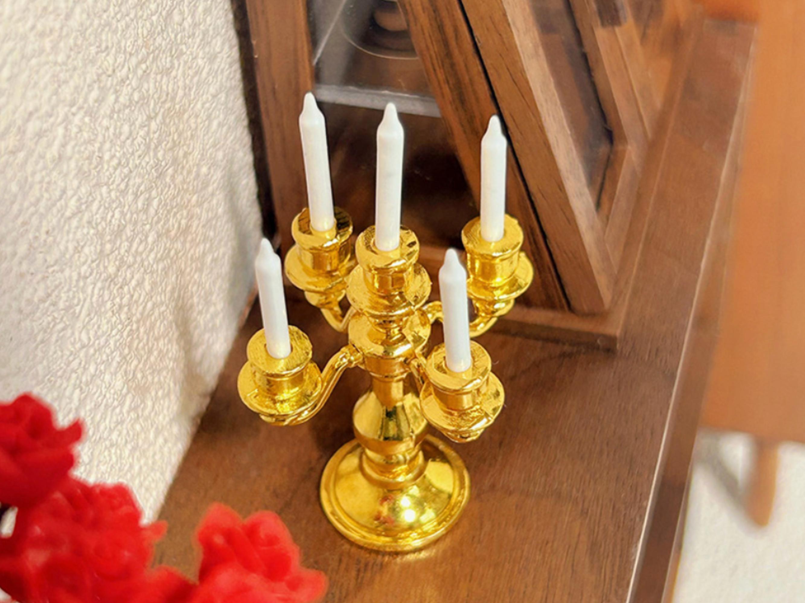 Miniature Vintage Candle Holder for 5 Candles – DIY Alloy Mini ...