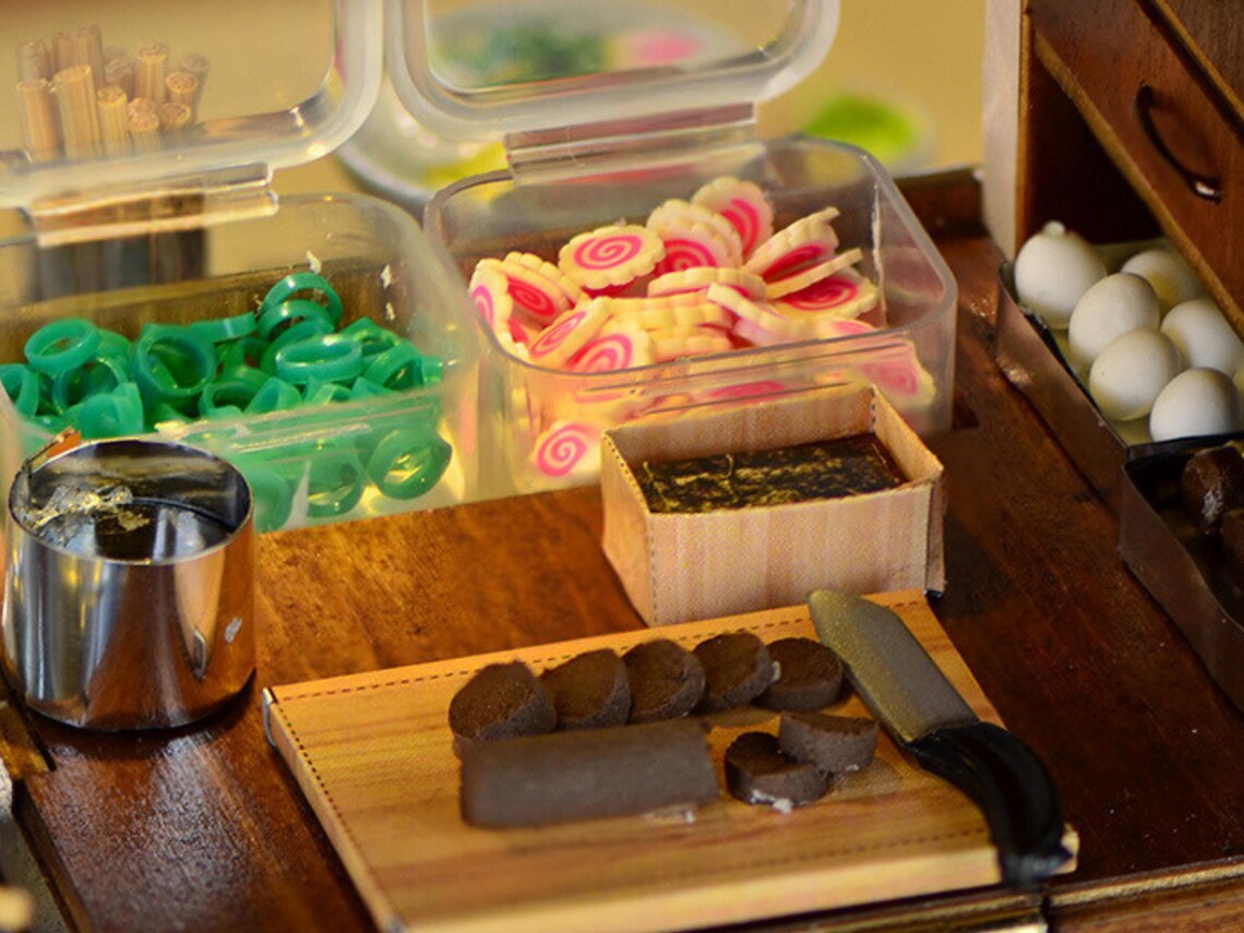 DIY Japanese Ramen Yatai Miniature Kit: Authentic Wooden Craft Model ...