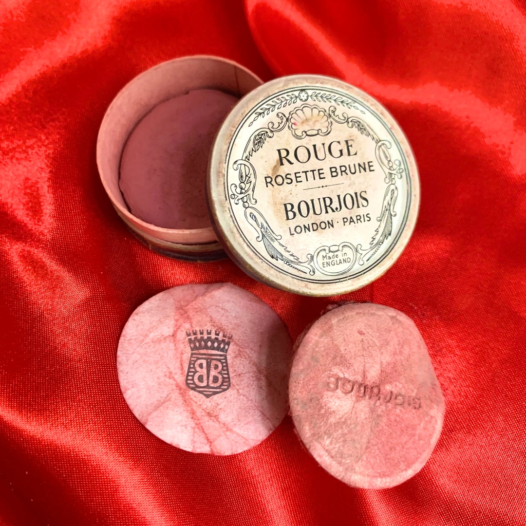 Antique Victorian 1900's Bourjois Rouge Rosette Brune With Contents/paper & Original Puff in ...
