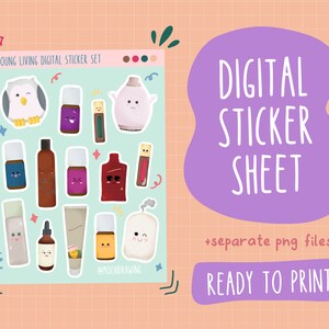 Essential Oils Sticker Set, Young Living, Goodnotes Stickers, Pre ...