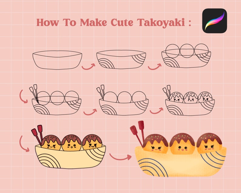Cute Japanese Snack Procreate Stamp Brush -DIY Easy Drawing Kit ...