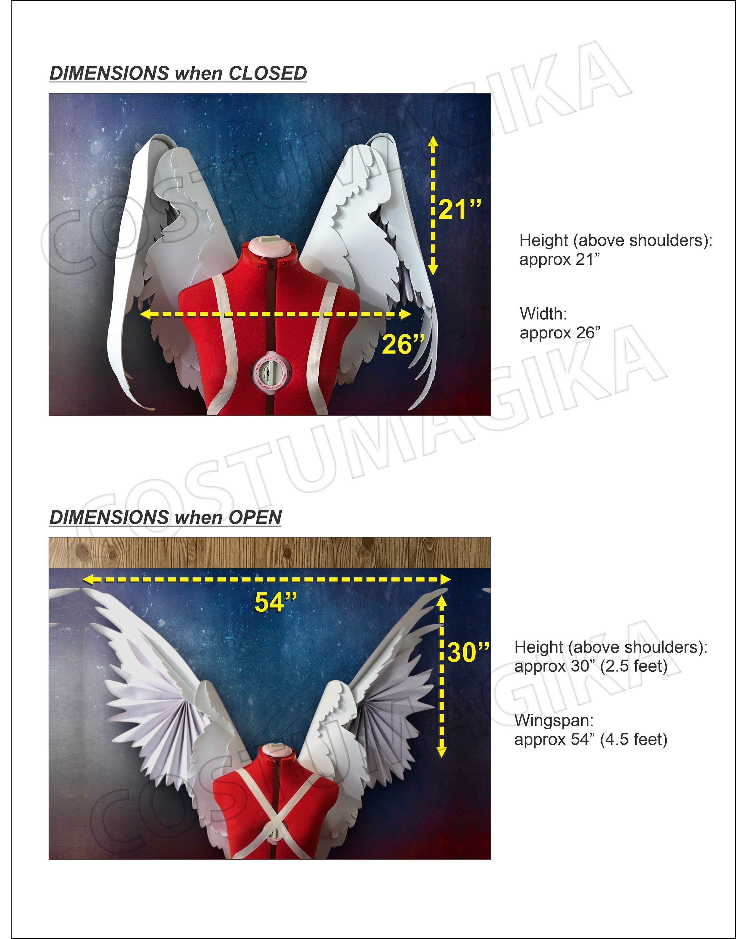 DIY PATTERN - Realistic White Moving Costume WINGS - Complete Tutorial ...