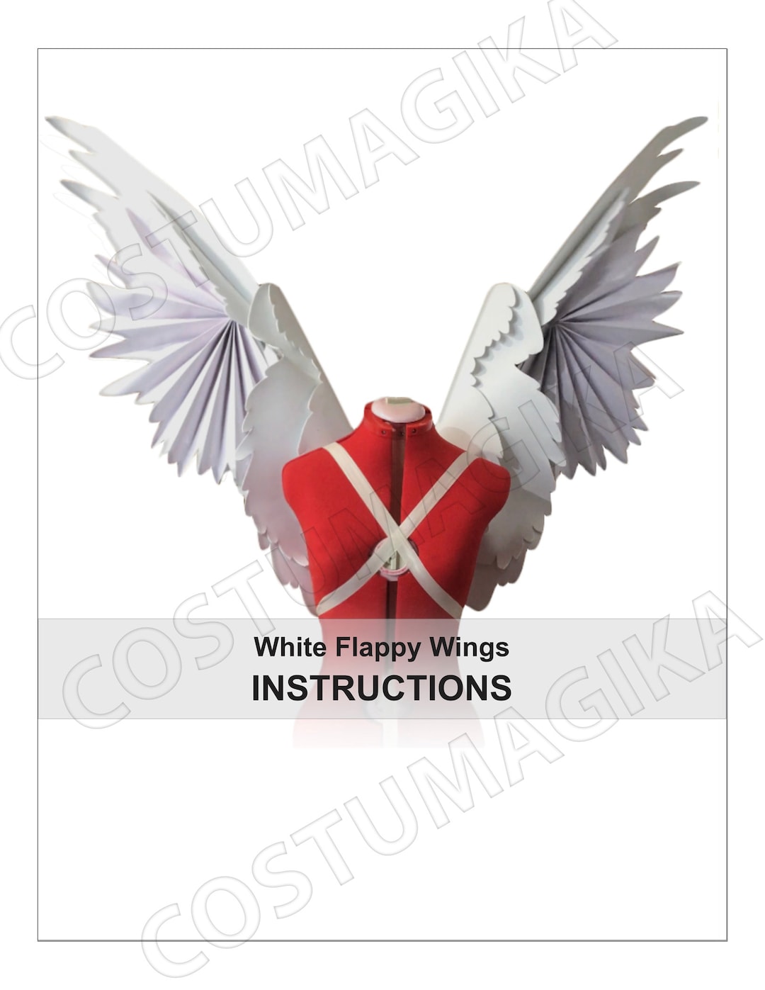 DIY PATTERN - Realistic White Moving Costume WINGS - Complete Tutorial ...