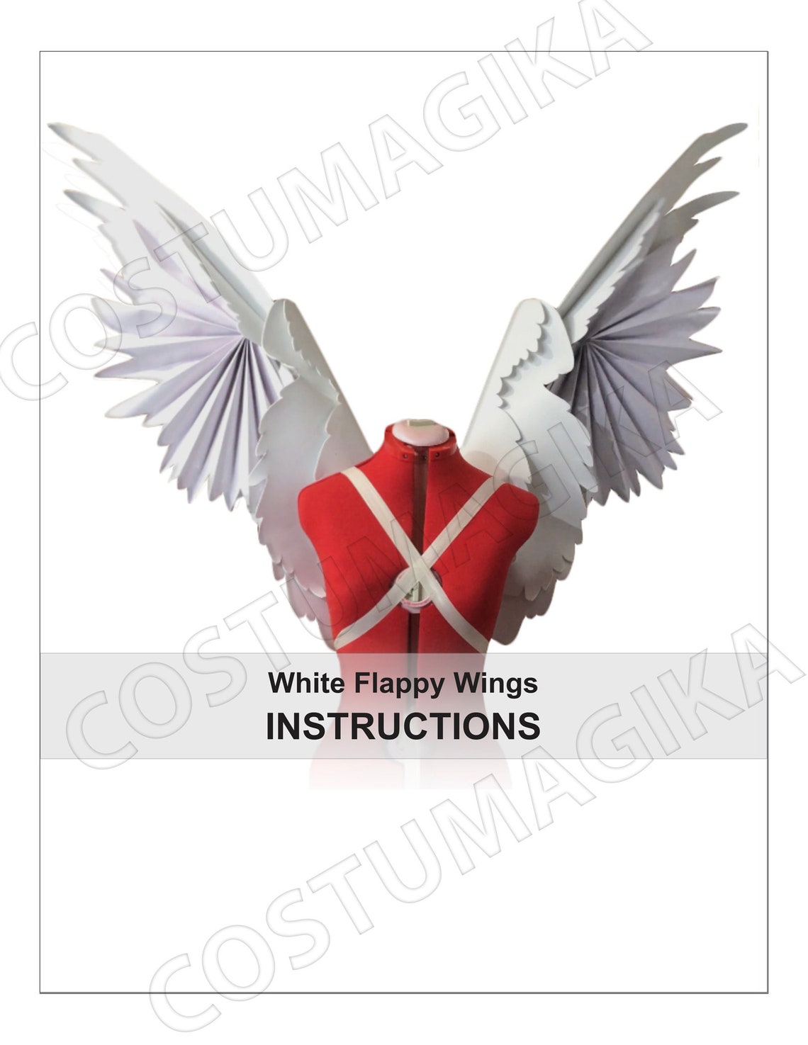 DIY PATTERN - Realistic White Moving Costume WINGS - Complete Tutorial ...