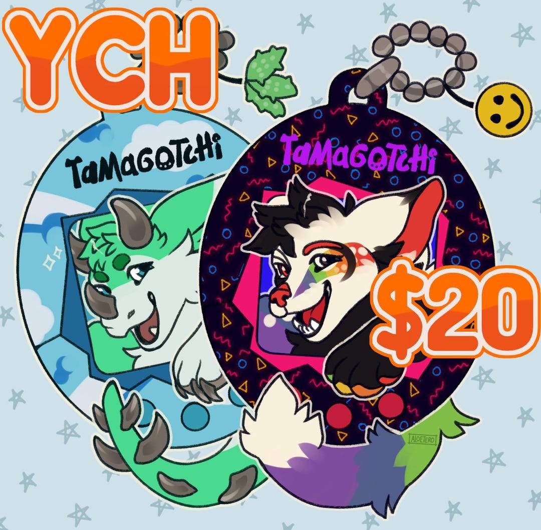 Tamagotchi YCH - Fursona Reptile Art Commission Anthro Dragon Fantasy ...