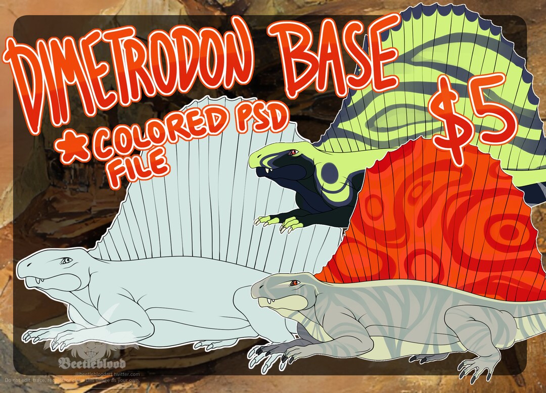 P2U Dimetrodon Base Dinosaur Furry Adoptable Adopt Anthro - Etsy