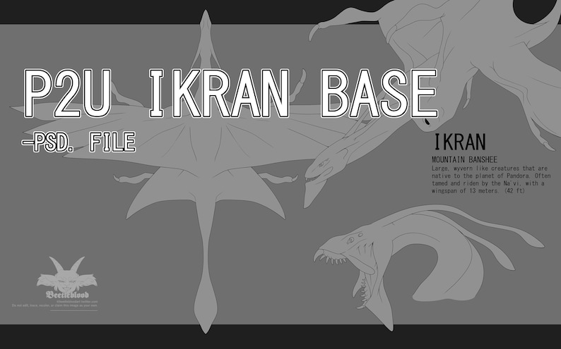 P2U Ikran Base - Avatar Way of Water Base Adoptable Adopt Fursona ...