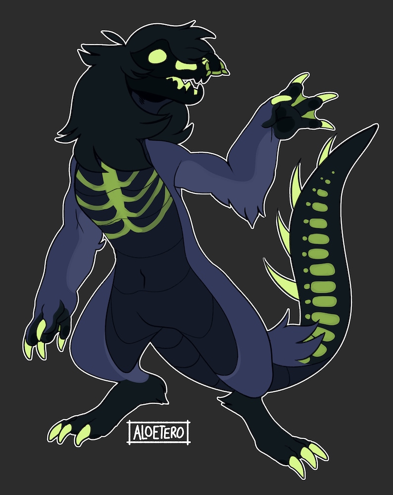Mystery Crocodile Designs Furry Adoptable Fullbody Fursona - Etsy