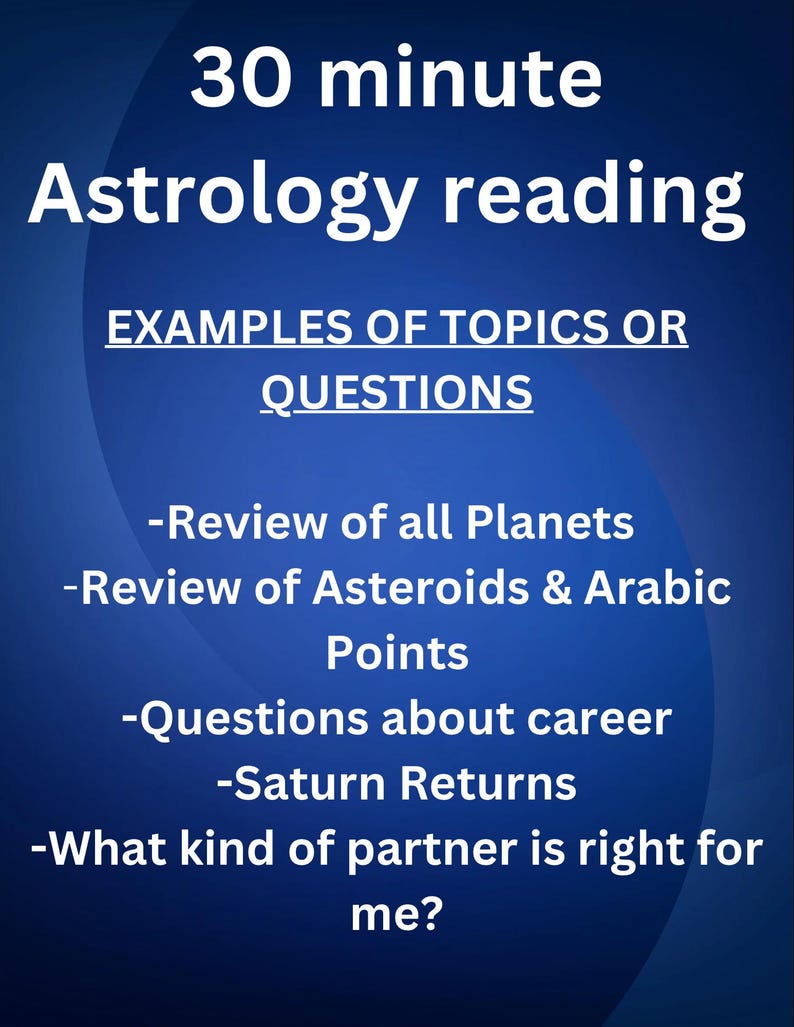30 Minute Natal Chart Reading, Custom Astrology Readings, 30 Minute ...