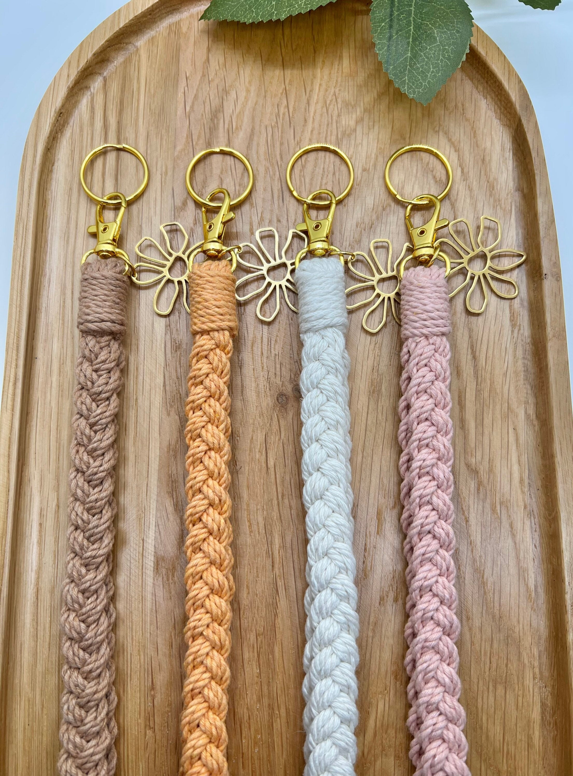 Macrame Wristlet Macrame Lanyard Macrame Keychain Macrame Wristlet Boho Keychain Bohemian ...