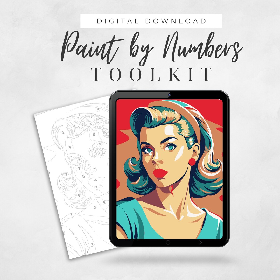 Vintage Paint by Numbers for Adults, Sip and Paint by Number Kit for ...