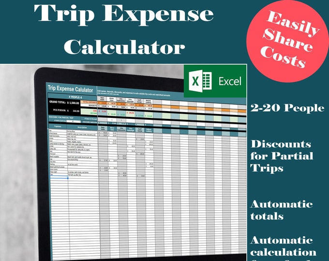Group Shared Expense Calculator - Excel Template - Etsy Canada