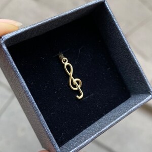 Treble Clef Pendant 14K Solid Gold / Treble Clef Necklace / Musical ...