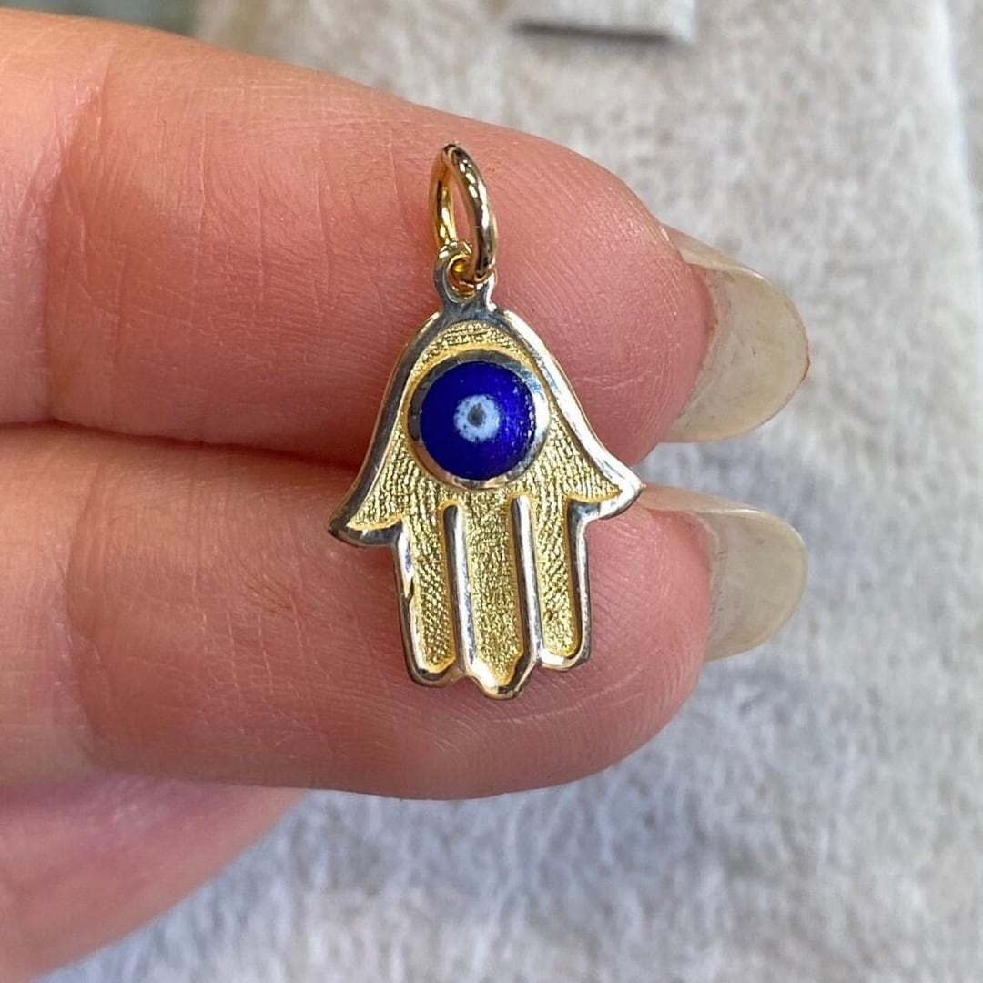 Fatima Hand Necklace 14K Solid Gold / Evil Eye Gift for Her / Fatima ...