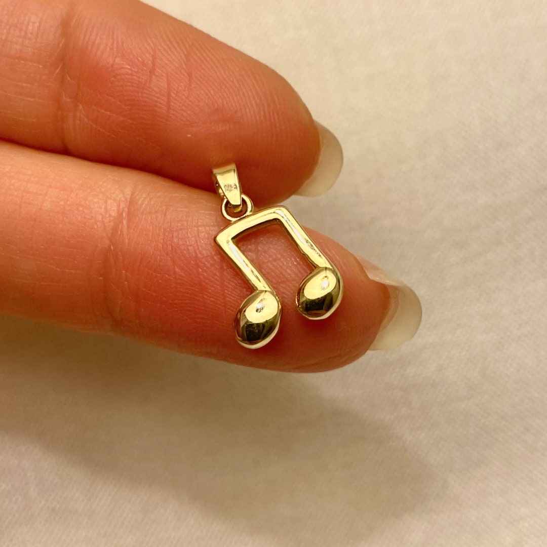 Music Note Pendant 14K Solid Gold / Musical Note Gift for Her ...