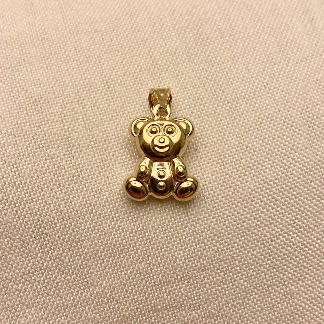 Teddy Bear Pendant 14K Solid Gold, Bear Pendant Gift for Her, Gift for ...