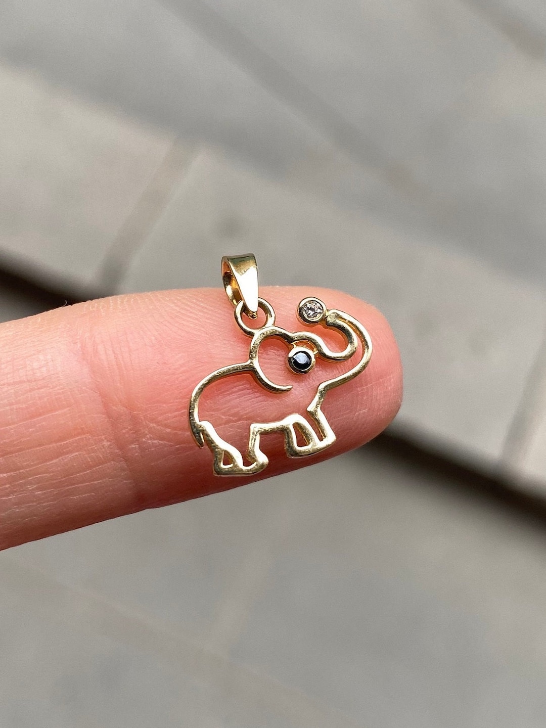 Elephant Pendant 14K Solid Gold, Elephant Pendant Gift for Her, Gift ...