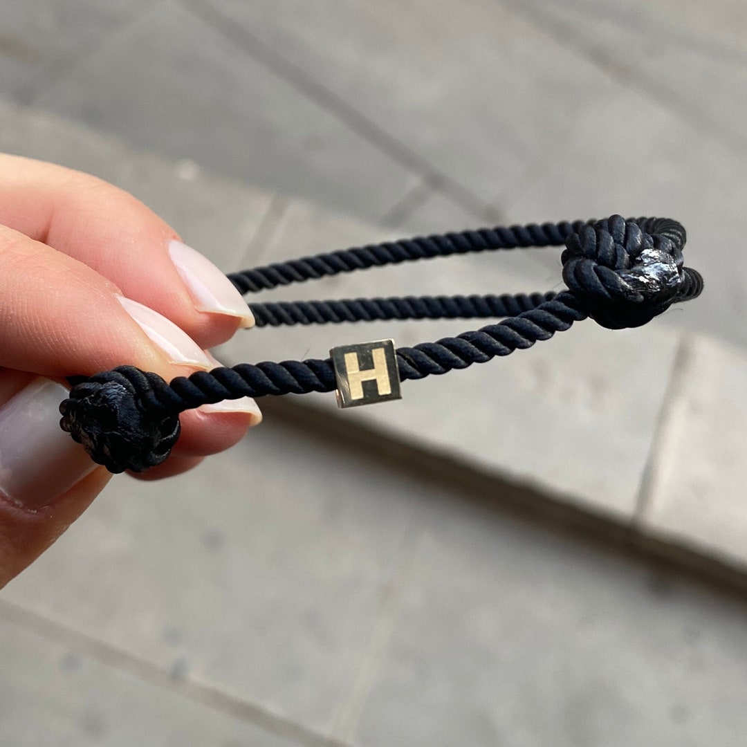 Personalized Men Bracelet 14K Solid Gold / 6MM Cube Engraved Letter Men ...
