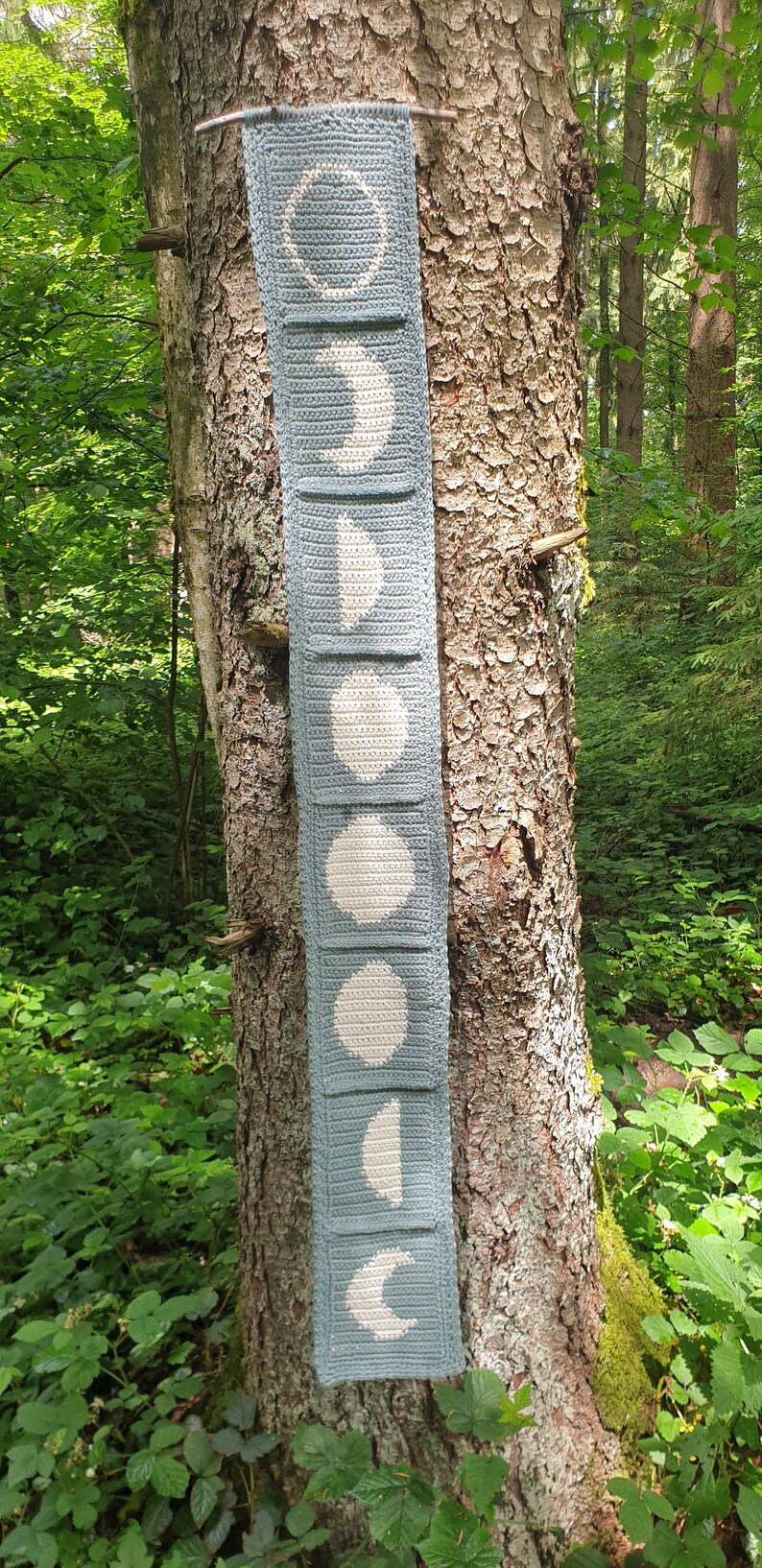 Crochet Moon Phase Wall Hanging Pattern: Wiccan Altar Decor (PDF ...