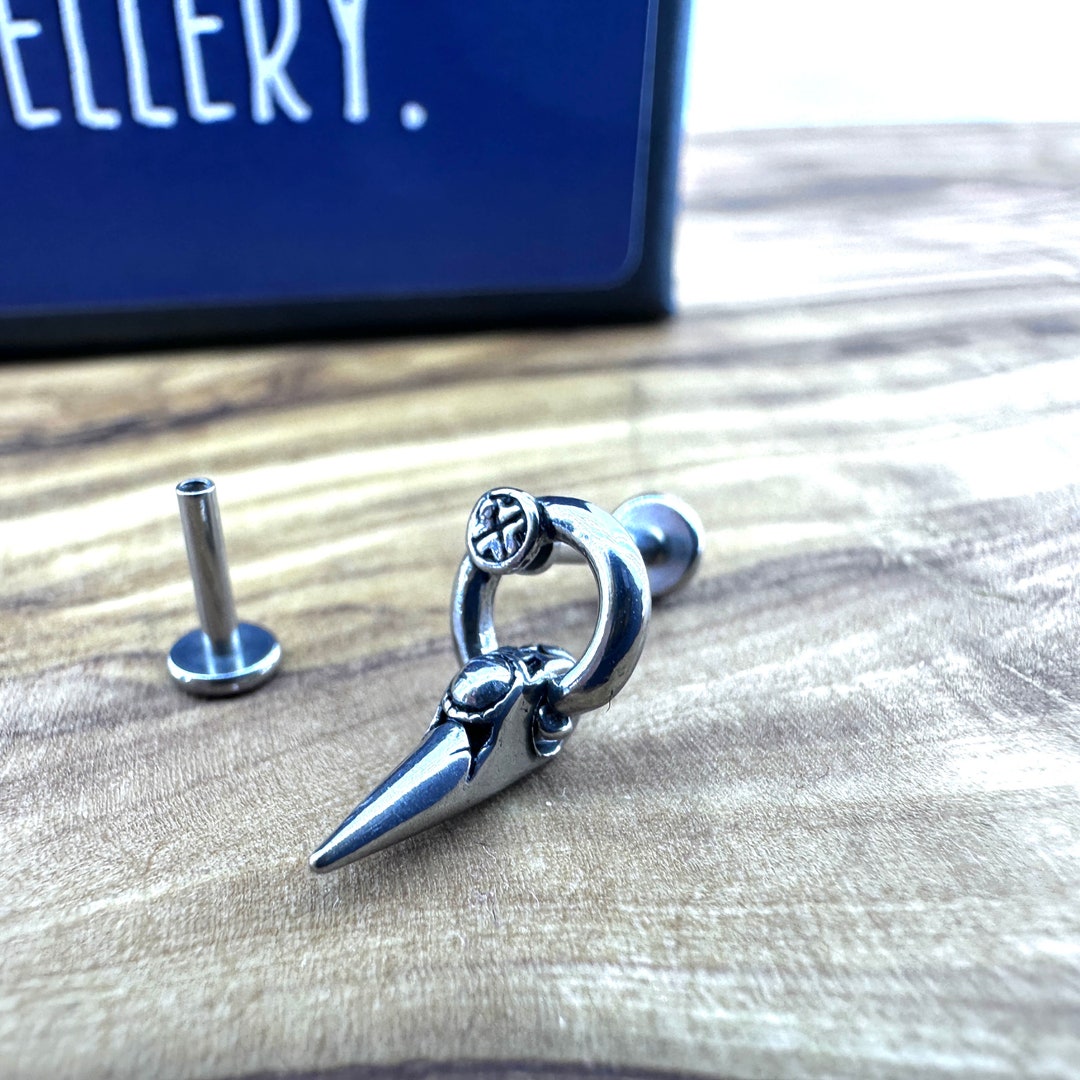 Diath Flat Back Earring Piercing | Surgical Steel Spike Tragus Helix ...