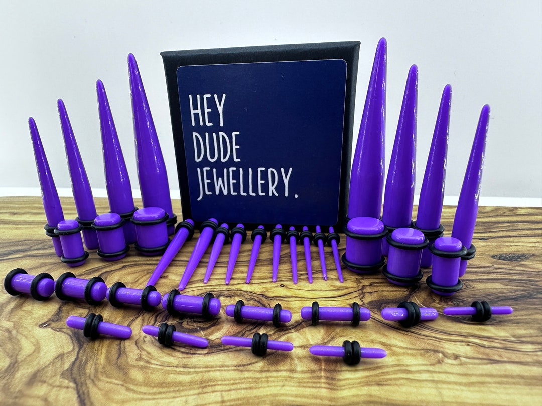 Ear Stretching Kit, Stretching Kit, Lobe, Purple Ear Piercing Kit ...