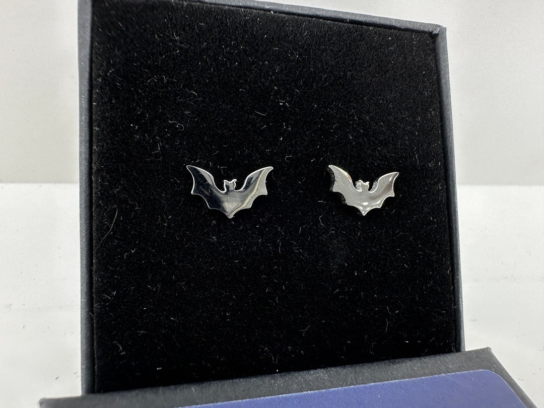 Bat Earrings for Men – Silver Bat Studs, Edgy Gothic Jewelry ...