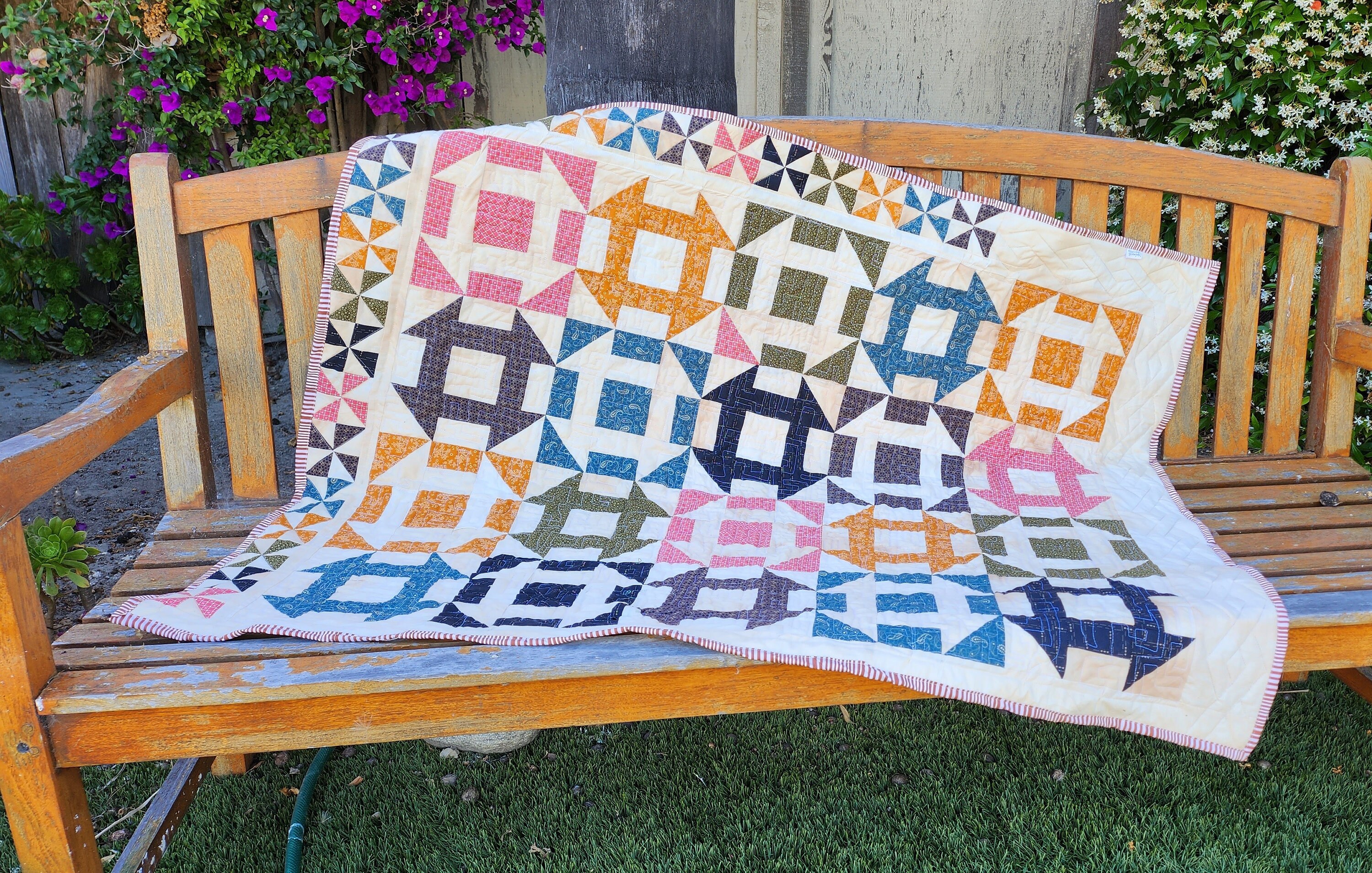 Traditional Churn Dash Lap Quilt - Etsy