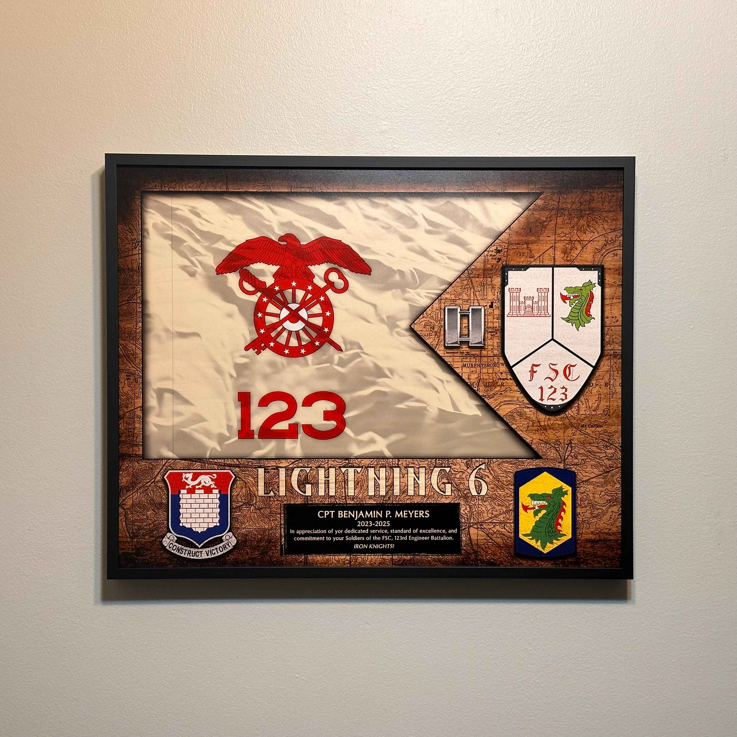 Custom Wood Guidon Plaque With Metal Frame - 16.5"x20.5" - Etsy
