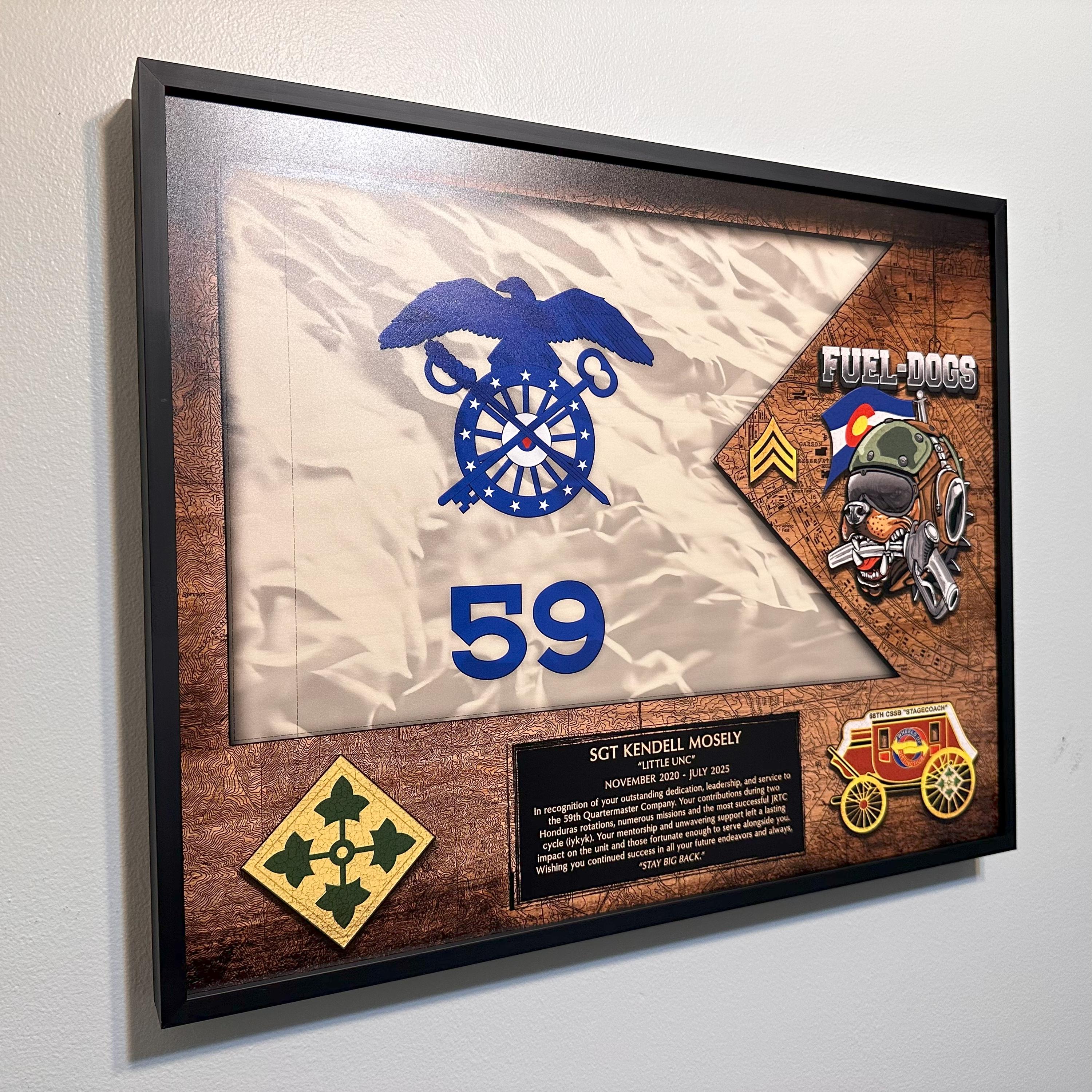Custom Wood Guidon Plaque With Metal Frame - 16.5"x20.5" - Etsy