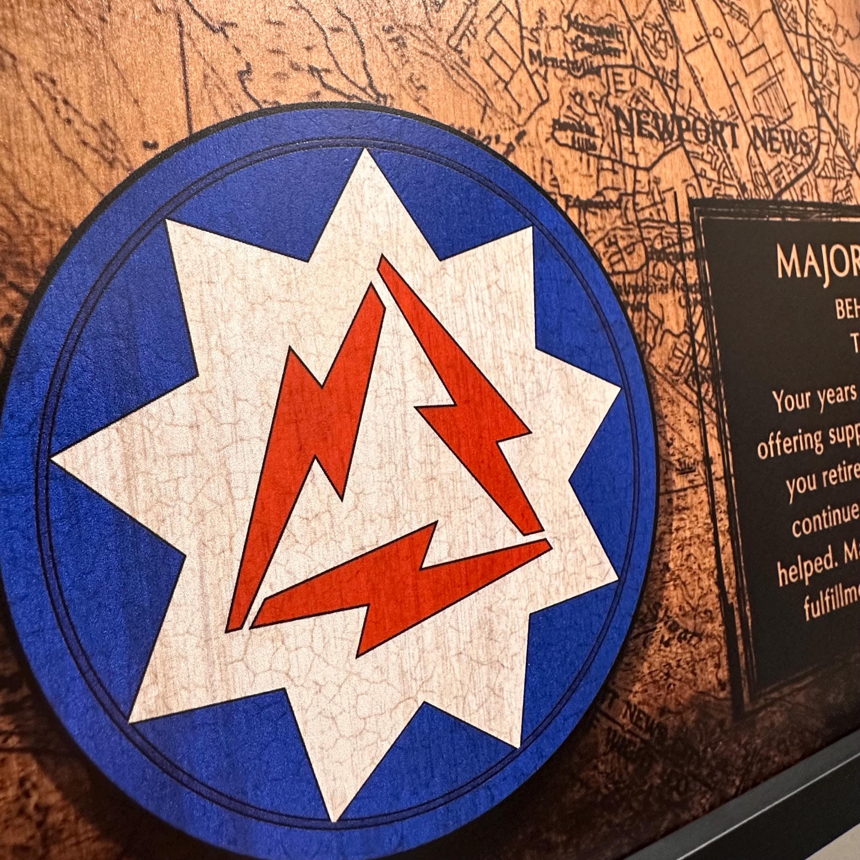 Custom Wood Brigade or Battalion Colors Plaque With Metal Frame - 16.5 ...