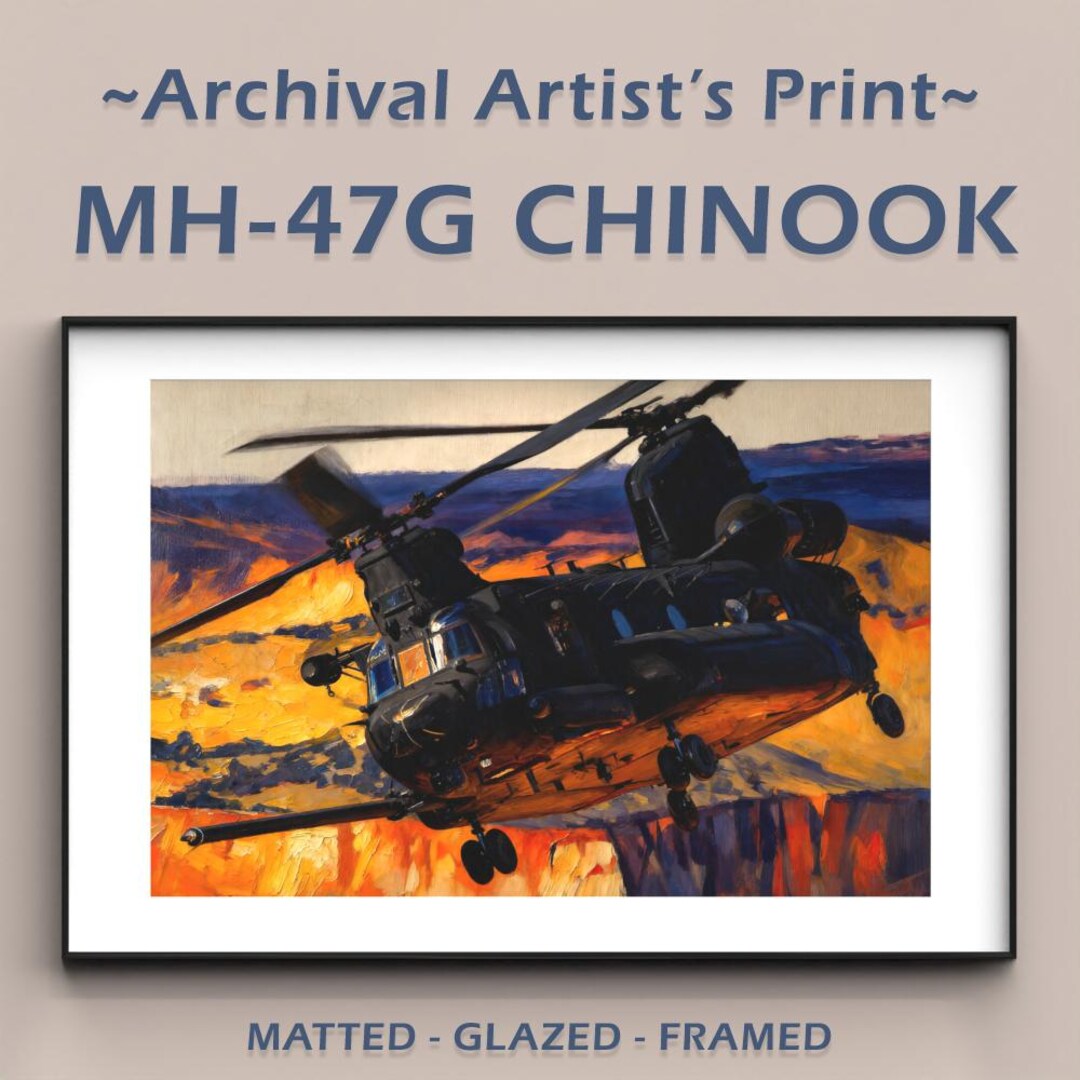 MH-47G Chinook Art Print: Framed Military Helicopter - Museum Quality ...