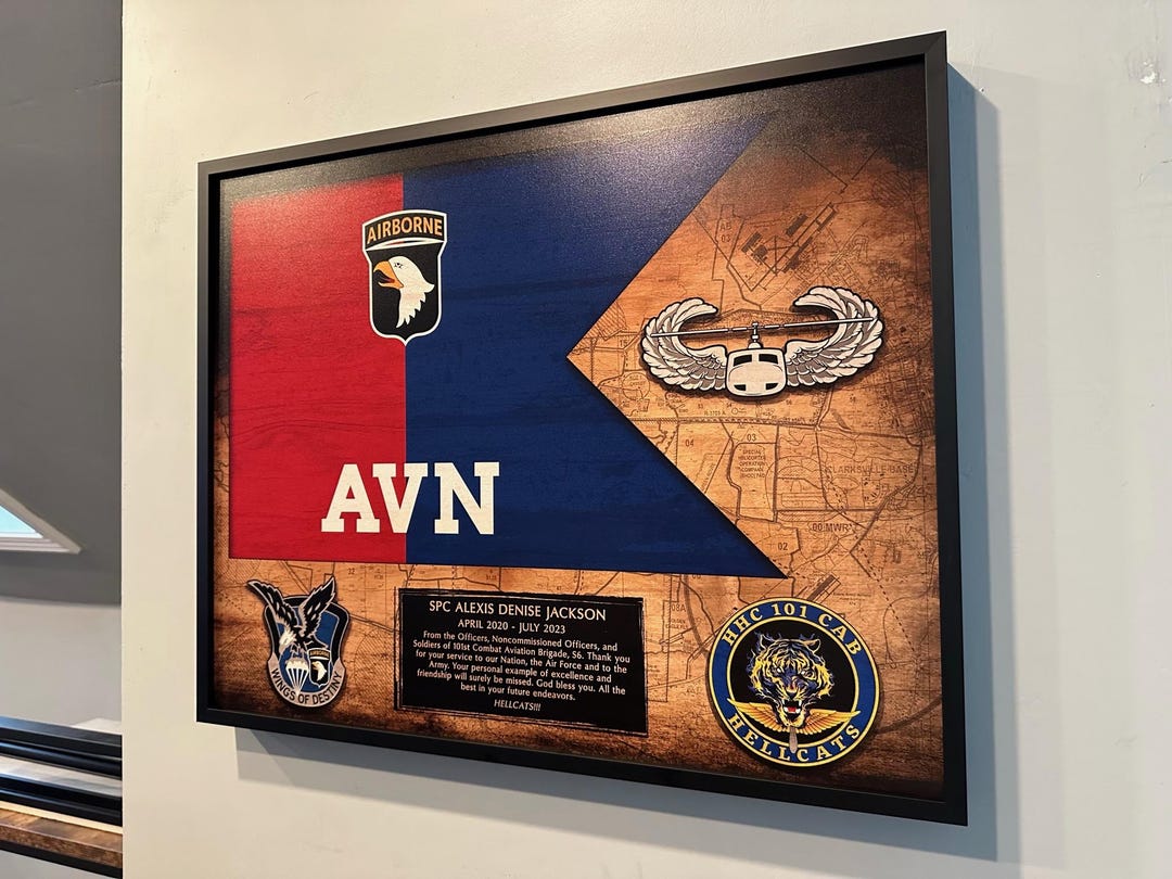 Custom Wood Guidon Plaque With Metal Frame - 16.5"x20.5" - Etsy