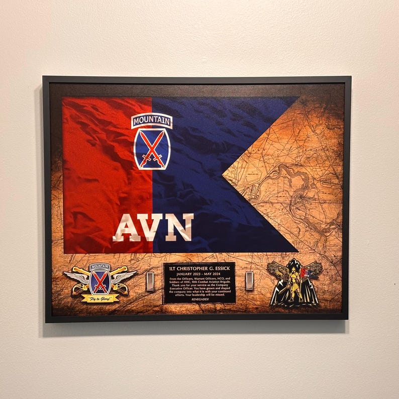Custom Wood Guidon Plaque With Metal Frame - 16.5"x20.5" - Etsy