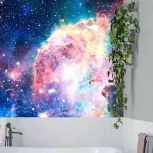 Galaxy Wallpaper Peel and Stick, Space Moon Removable Wall Paper - Etsy