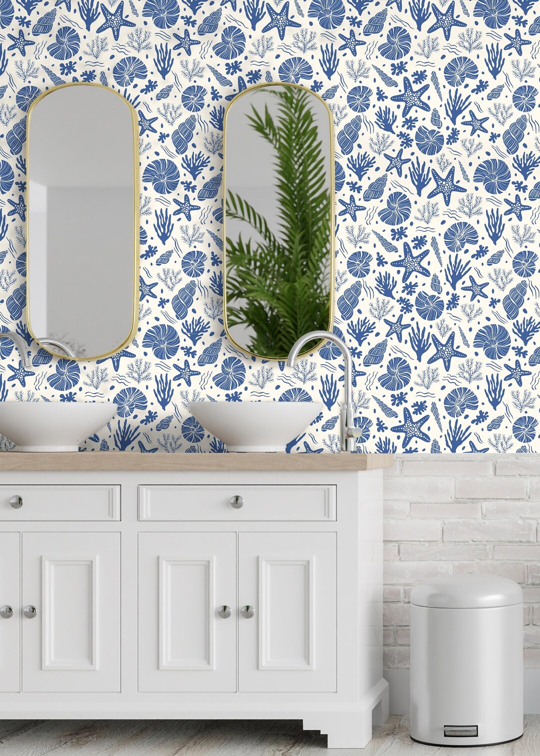 Seashell Wallpaper, Starfish Wallpaper Peel and Stick, Coral Wallpaper ...