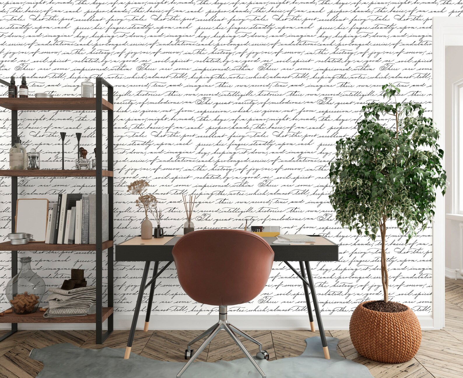Handwriting Wallpaper Peel and Stick Minimalist Wallpaper - Etsy