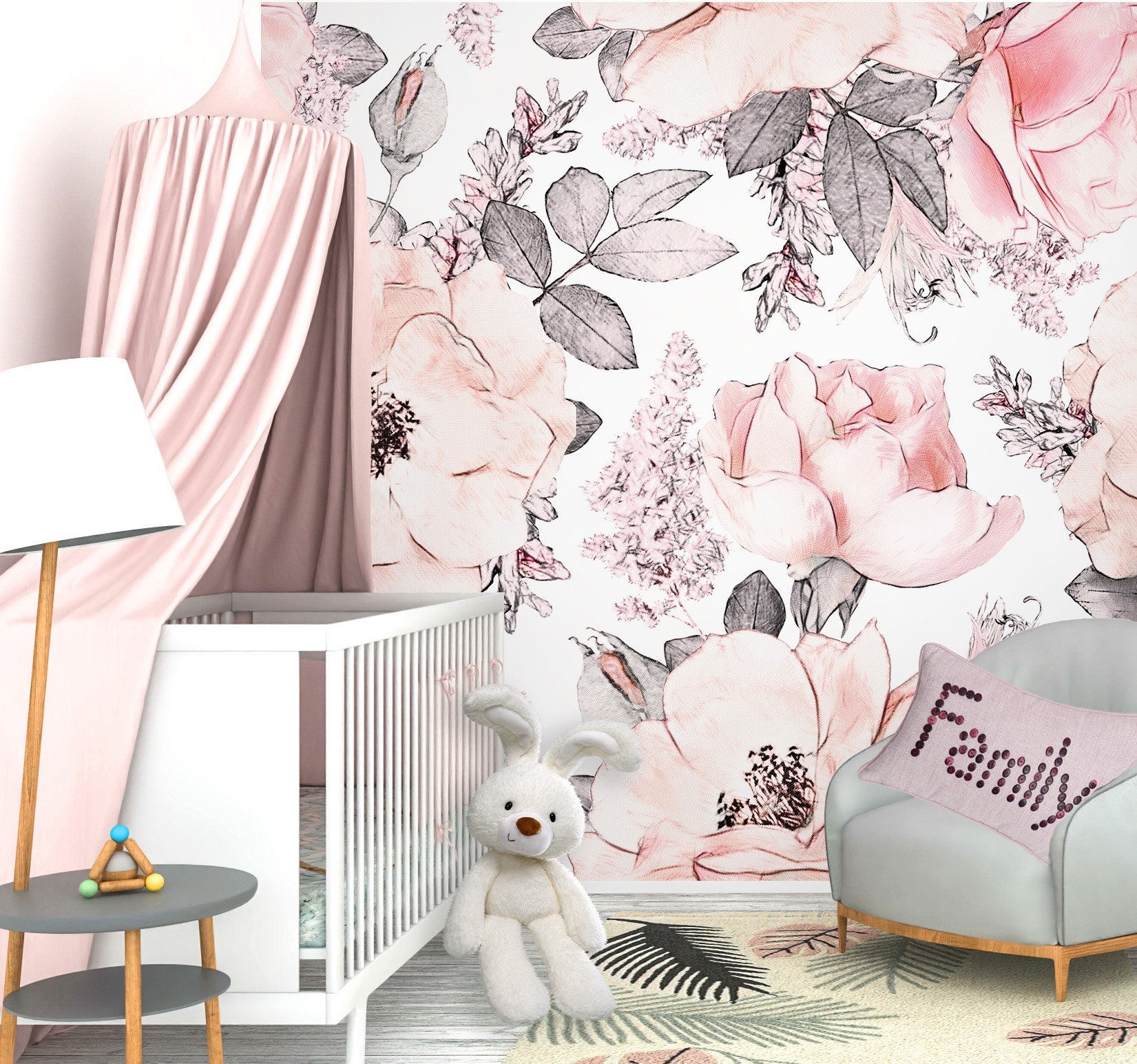 Big Flower Wallpaper Peel and Stick, Pink Floral Wallpaper, Peony ...