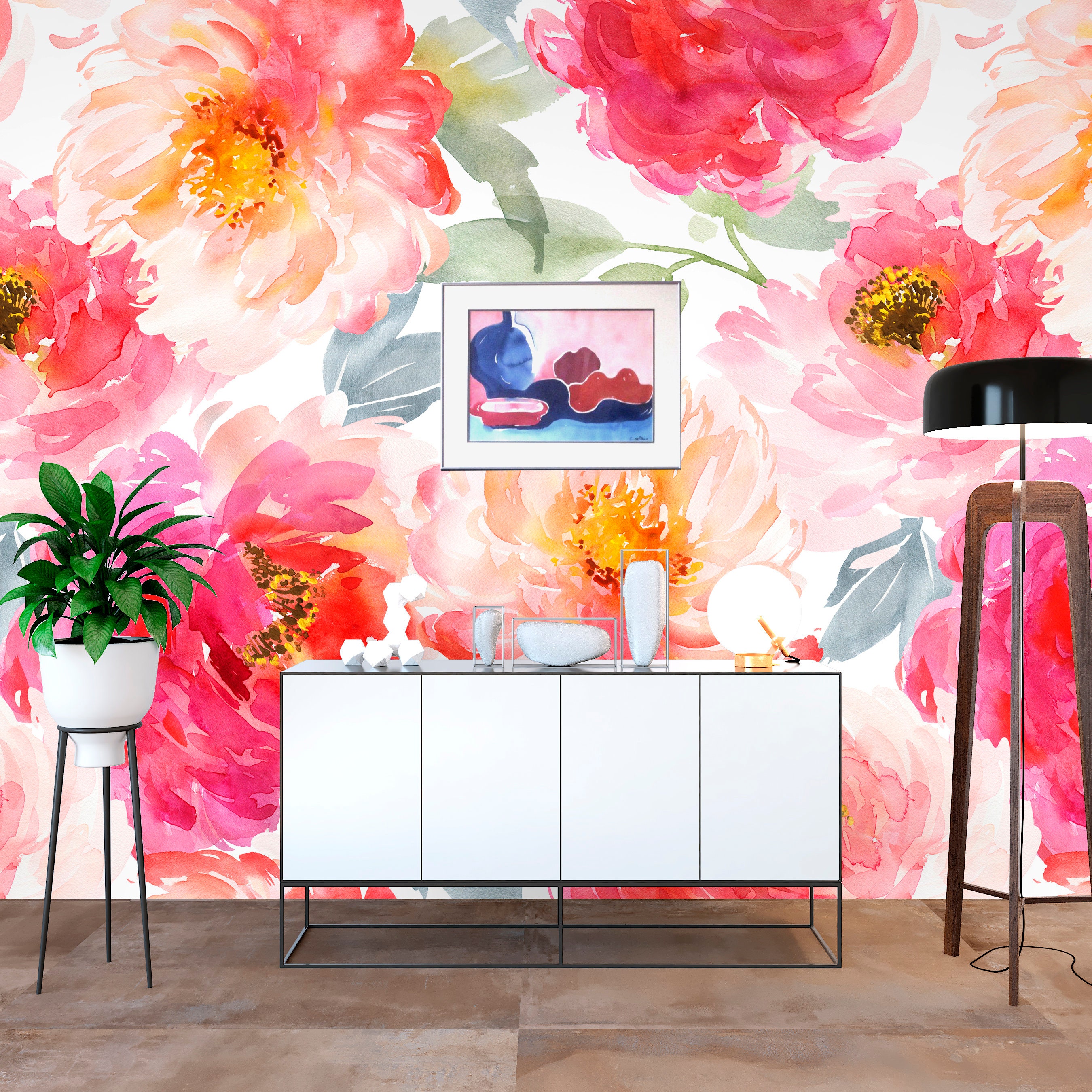 Big Flower Wallpaper Peel and Stick Pink Floral Wallpaper - Etsy