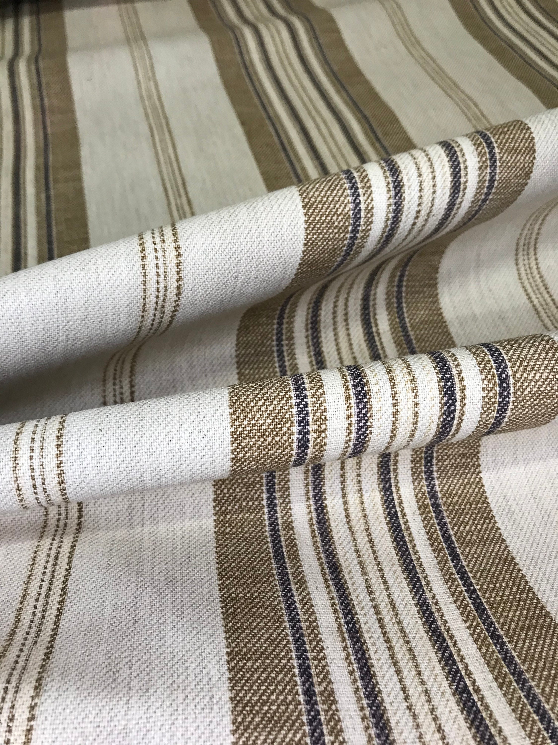 Striped Linen Fabric by the Yard Stain Resistant Upholstery | Etsy