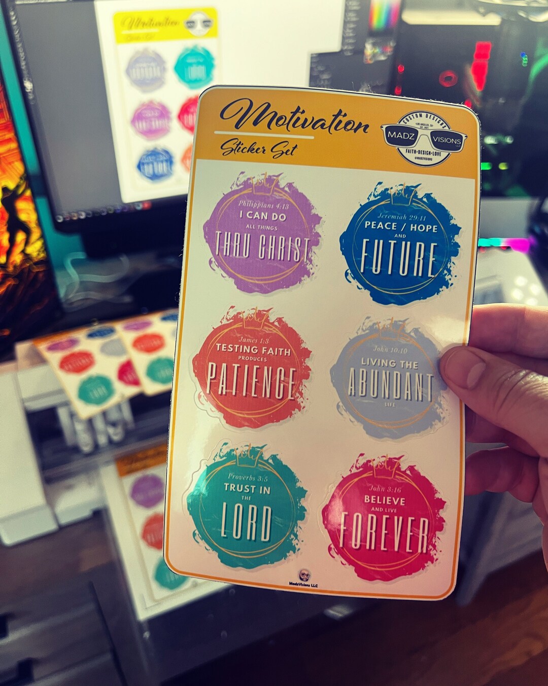 1 ‘be Positive’ Sticker Set - for Laptops, Phones, Journals and Water ...